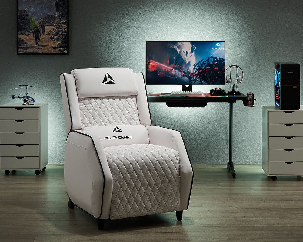 Delta Gaming Recliner - White with Black Trim | Home Detail