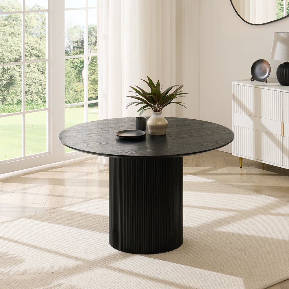 Tokyo Japandi Round Table - Black | Home Detail UK