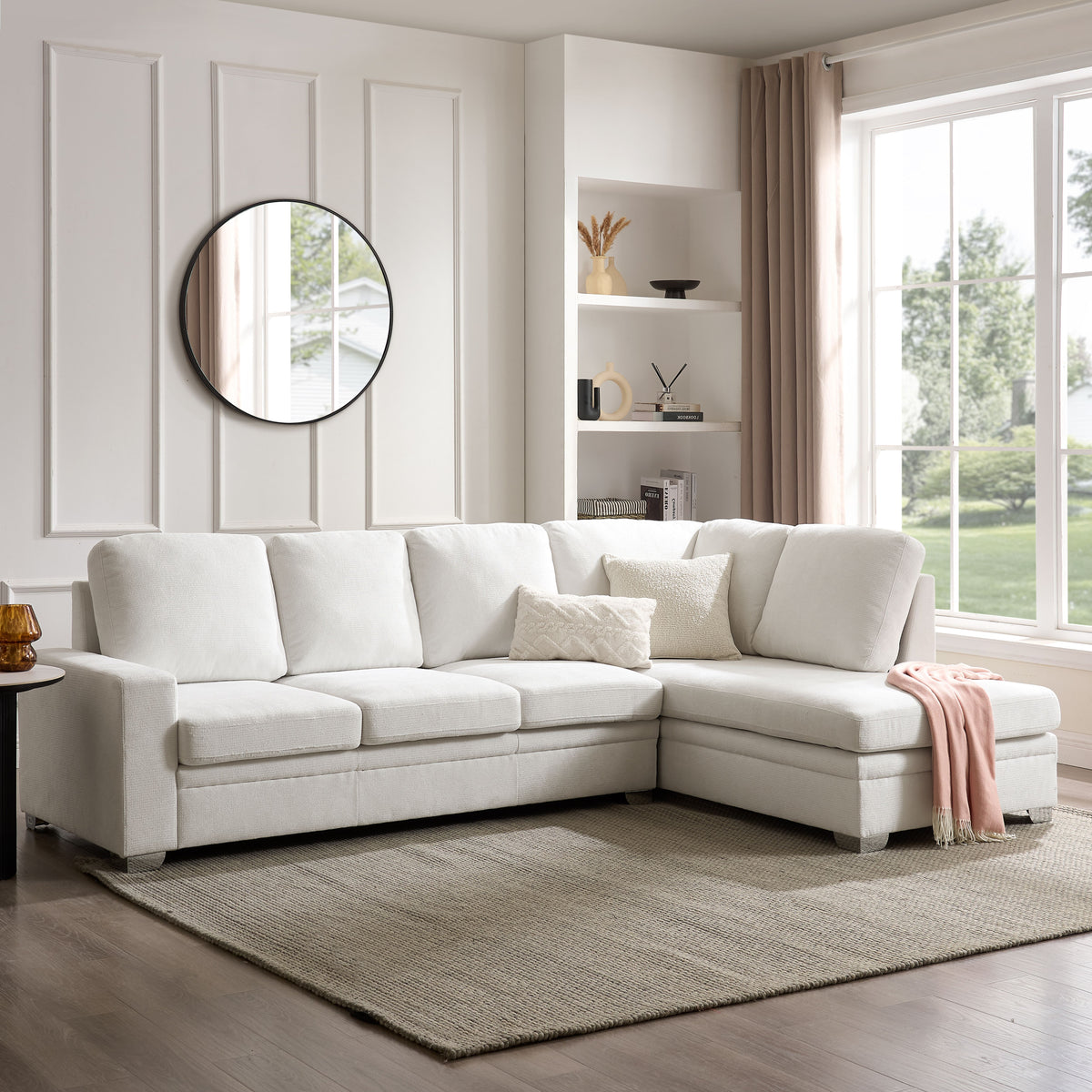 Alcott Right-Hand Corner Sofa - Cream Linen | Home Detail UK