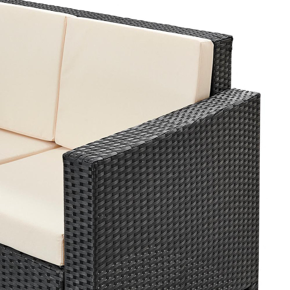 Rattan Garden Furniture Lounge Set - Black | Home Detail