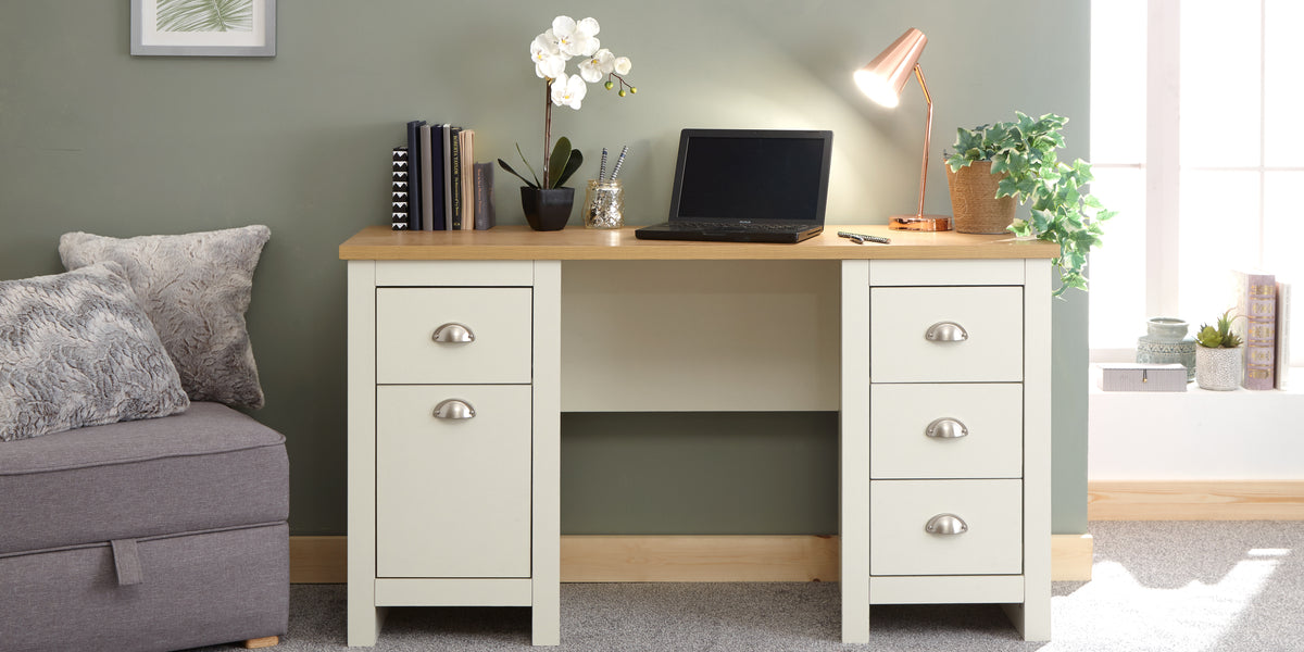 Elegant Lancaster Study Desk - Cream Finish | Home Detail